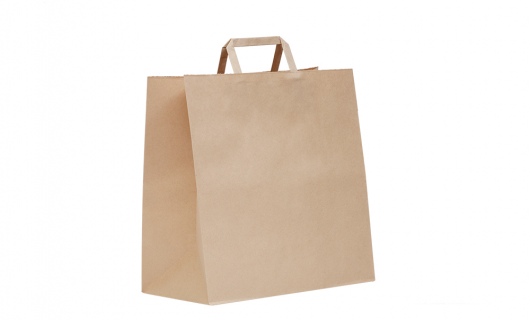 Flat Handle Checkout Bag Small 280h x 120w x 280d - Green Choice ...